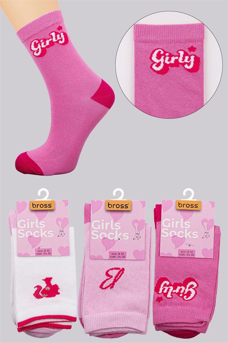 BROSS GIRLS' CREW SOCKS | Buy Branded Wholesale Socks Online At ...