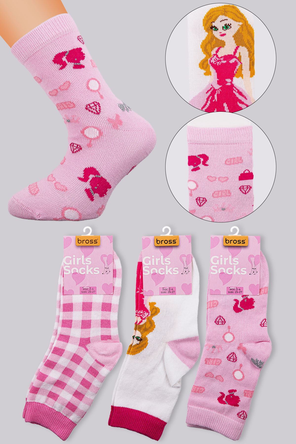 GIRLS' CREW SOCKS | Buy Branded Wholesale Socks Online At Bulkybross.Com!