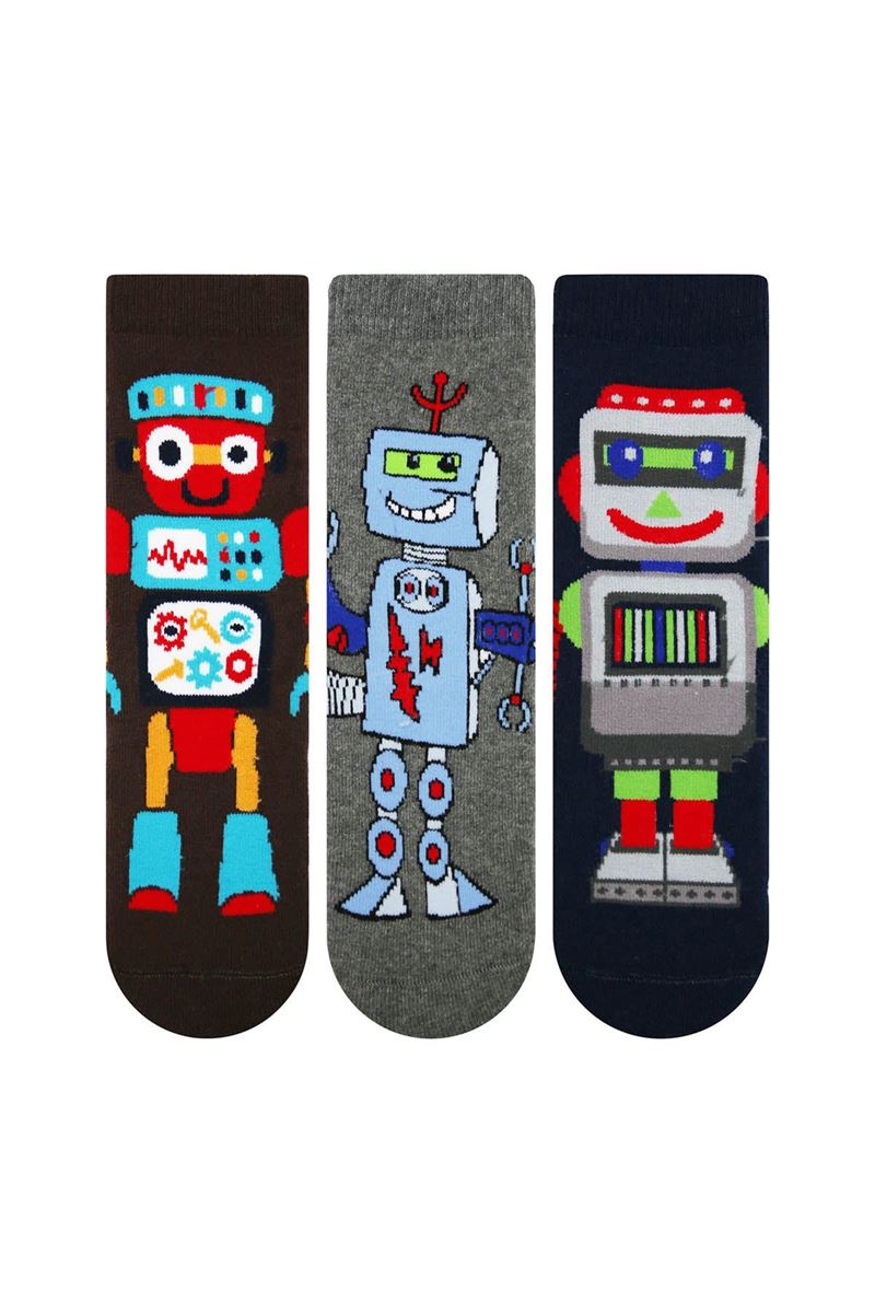 BROSS ROBOT PRINTED BOY TERRY SOCKS | Buy Branded Wholesale Socks ...