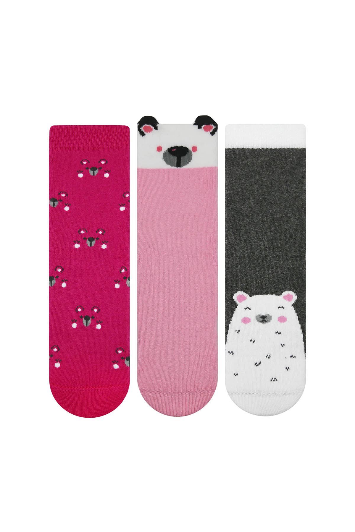 BROSS 3D TEDDY BEAR PRINTED FRINGED GIRL TERRY SOCKS | Buy Branded Wholesale Socks Online At ...