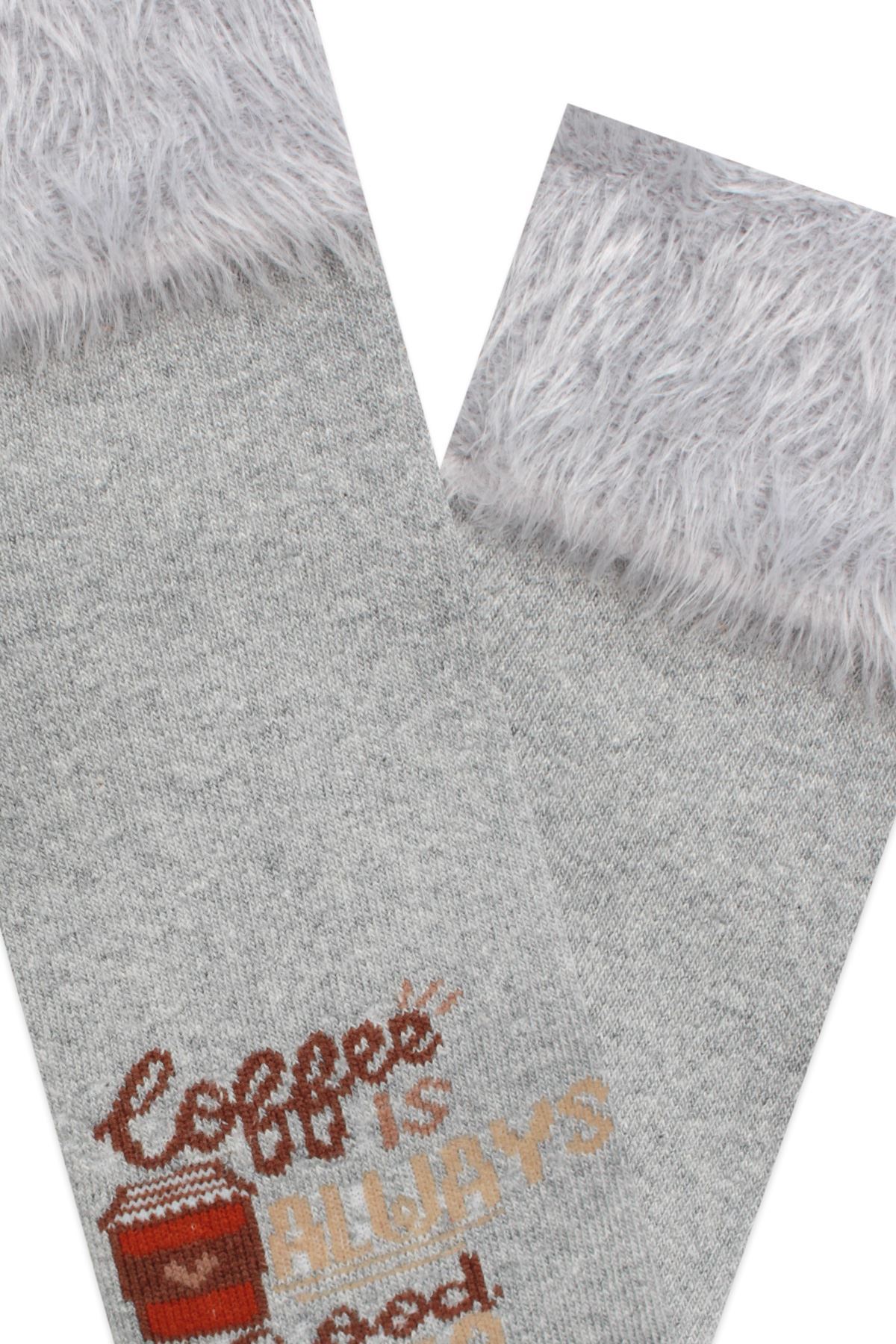 BROSS FRINGED COFFEE PATTERNED WOMENS TERRY SOCKS | Buy Branded ...
