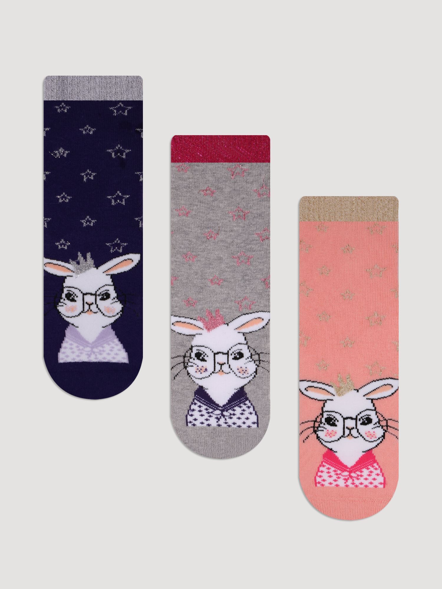 BROSS RABBIT PATTERNED BASE-PRINTED GIRLS TERRY SOCKS | Buy Branded ...